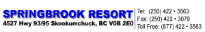 Springbrook Resort - your Kootenay Rockies Motel and Cabins in British ...